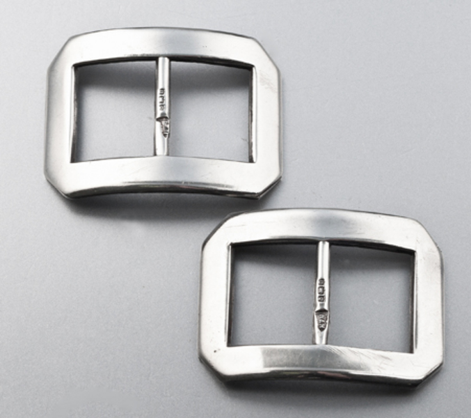 Leopard Antiques Antique Silver Shoe Buckles (Pair)