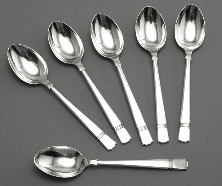Leopard Antiques Sterling Silver Teaspoons (Set of 6) - 1952 ...