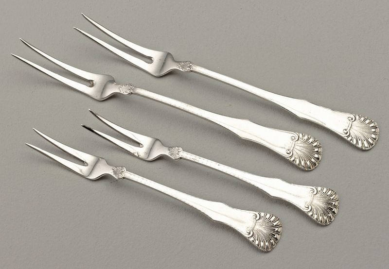 Leopard Antiques Norwegian Silver Serving or Pickle Fork Set (4, 2 ...